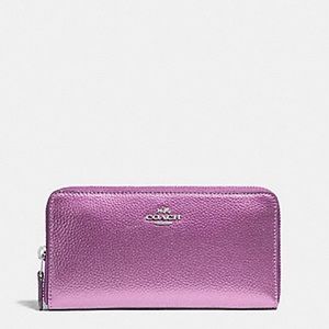 Coach | Bags | Coach Metallic Purple Wallet | Poshmark